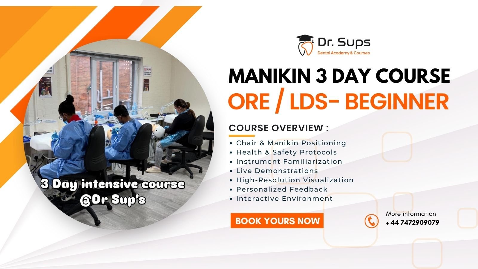 Manikin 3 DAY Course ORE/LDS- Beginner - Dr. Sup's Dental Academy